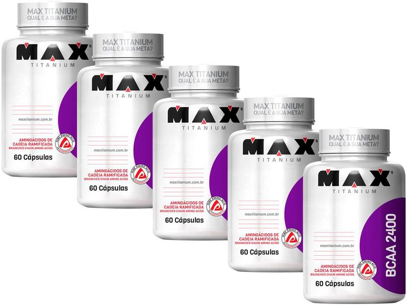 5x Bcaa 2400mg 60 Cápsulas Cada - Max Titanium - BCAA - Magazine Luiza