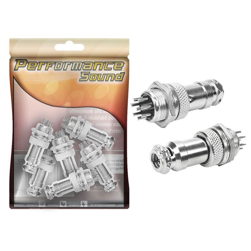 5x Conjunto Plug Conector Mike Kit Macho e Fêmea 8 Pinos - PIX - Plugs ...