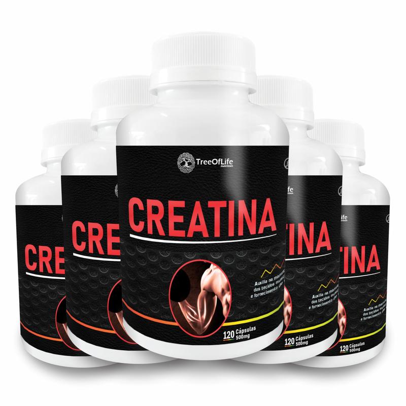 5x Creatina Monohidratada 600 Cápsulas 300g - Tree of Life - Creatina ...