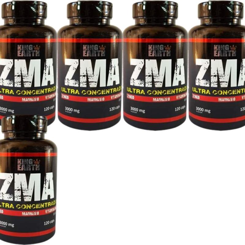 5x Vitamina ZMA 120 Cápsulas 3000 Mg - King Earth - Rei Terra - ZMA ...