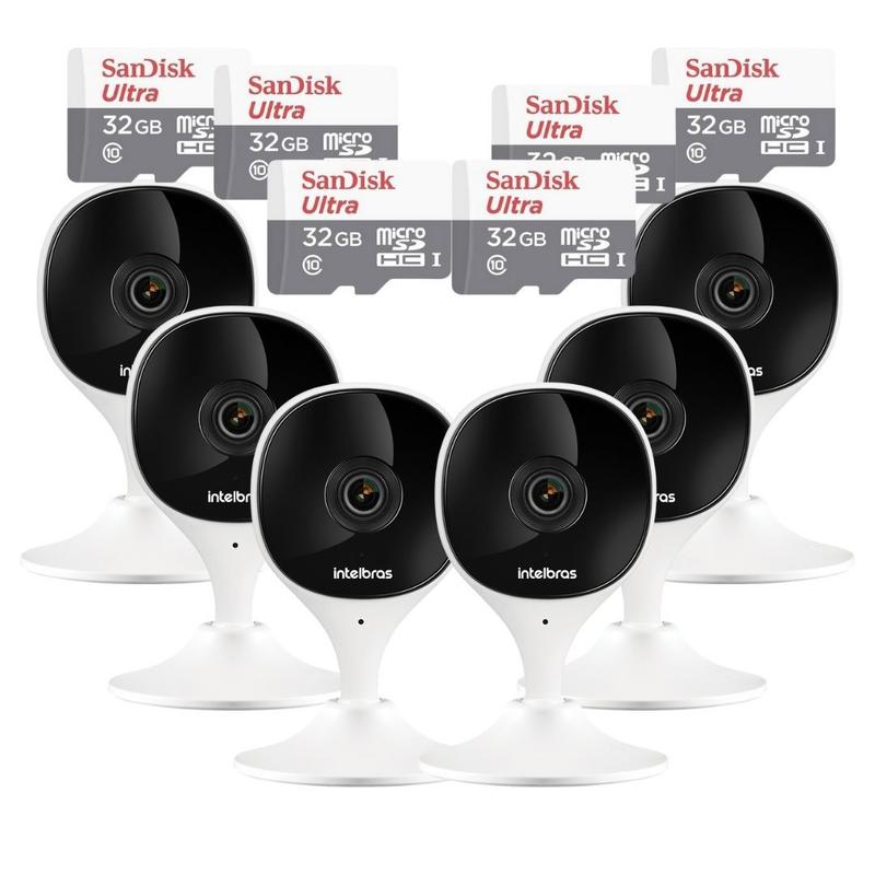 6 Câmeras Wi-fi IMX C Intelbras + 6 Cartão SD 32GB Ultra - Câmera ...