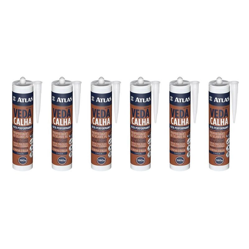 6 Cola Selante Pu Vedacalha Atlas 380g Adesivo Isolante - Selante para ...