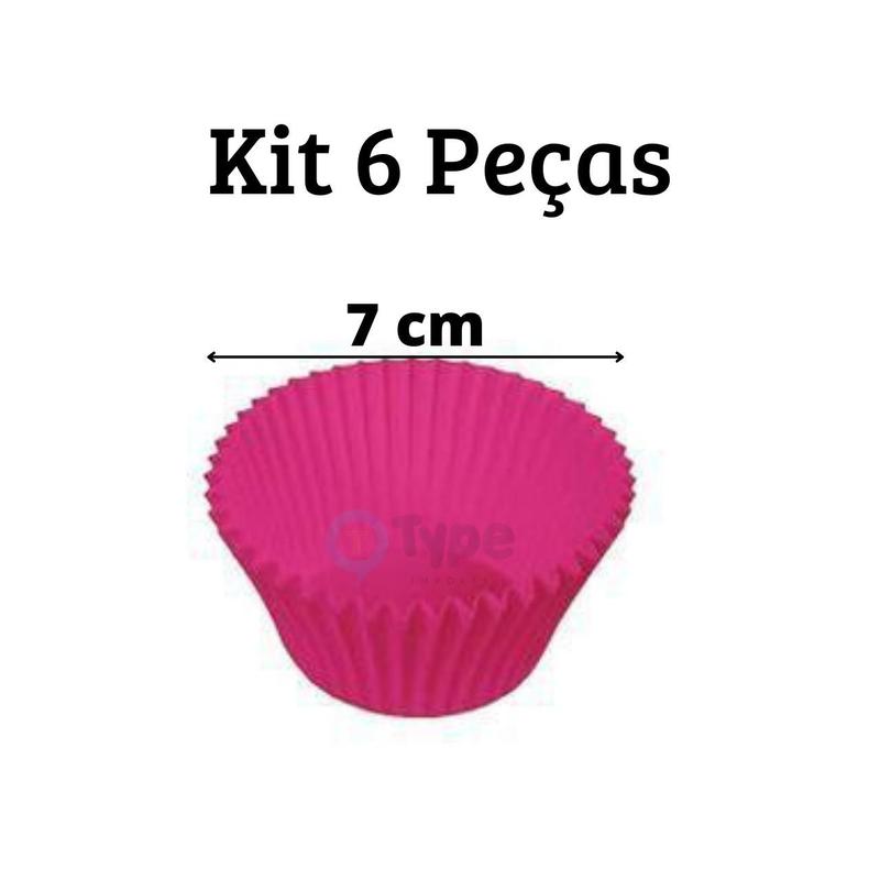 6 Forminhas Silicone Cupcake Mini Forma Bolo Muffin Petit Gateau ...