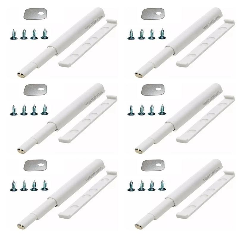 6 Peças - Fecho Pulsador Magnético Para Armario Branco - Fabio ...