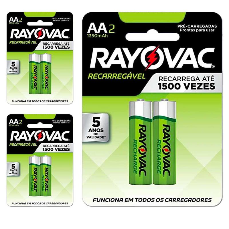 6 Pilhas Recarregaveis Aa Rayovac (3 Cart) - Pilhas - Magazine Luiza