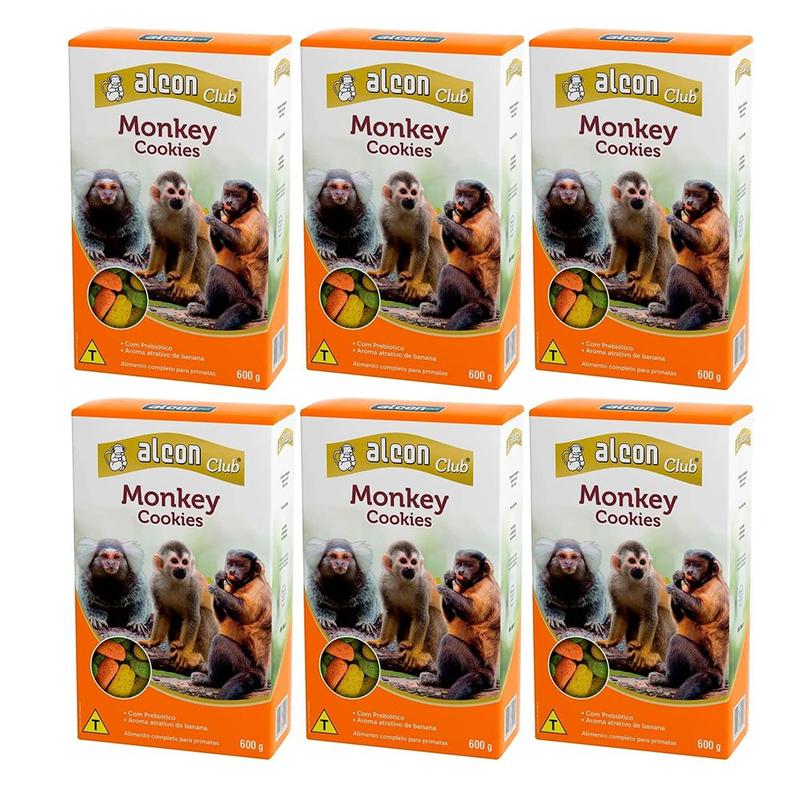 6 unidades Caixa Ração Comida Para Macaco Alimento Alcon Monkey Cookies ...