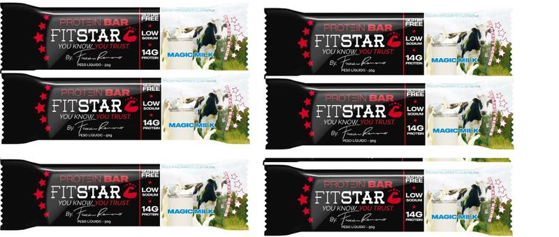 6 x Premium Protein Bar Fitstar Magic Milk 50gr - Barra de Proteina da ...