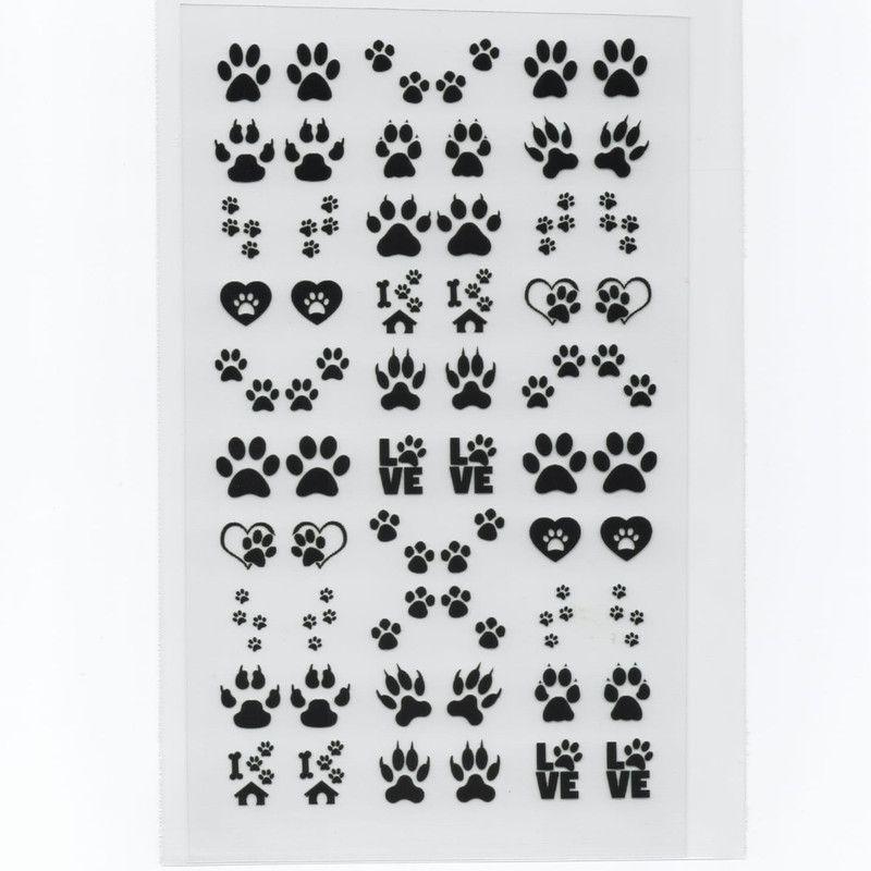 60 adesivos de unha 3D PRÉ PRONTO patinha cachorro - 557-1 - Nails Art Duda - Adesivos de Unhas ...