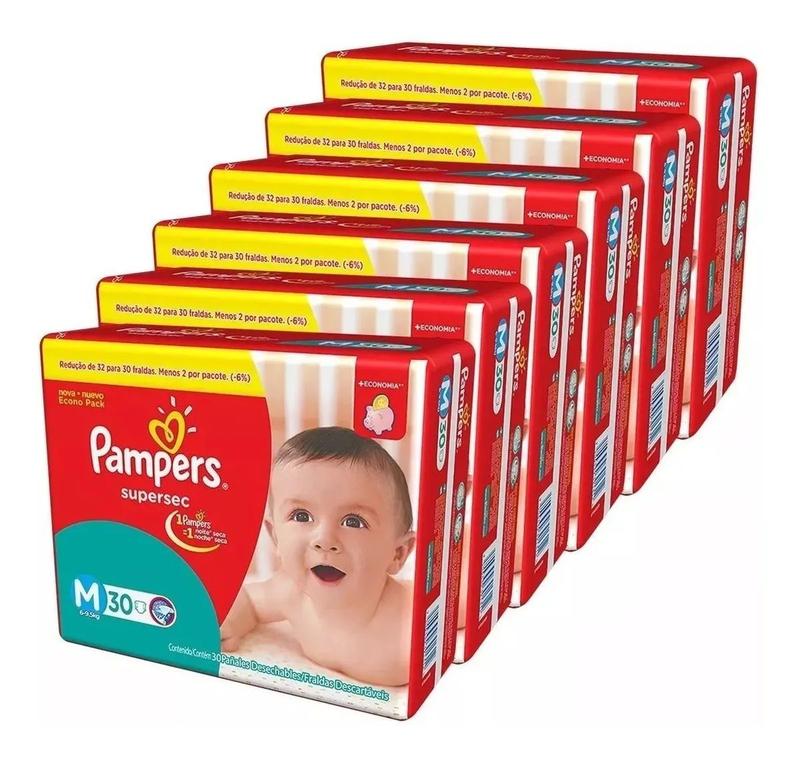 7 Pacotes de Fralda Pampers Barato M Com 210 Unidades Revenda - Fralda ...