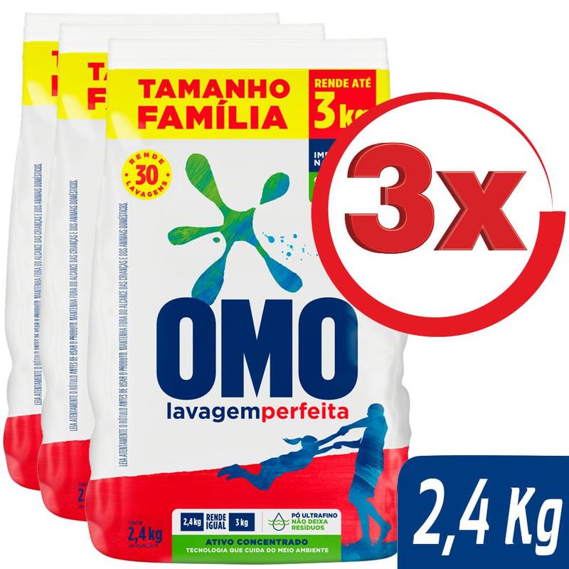 7891150064577 - kit com 3 lava-roupas em pó omo lavagem perfeita pacote ...