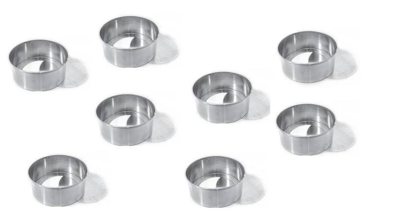 8 Mini Forma De Bolo Fundo Falso 9X5 Cm Bentô Cake - Fest Forma - Forma ...