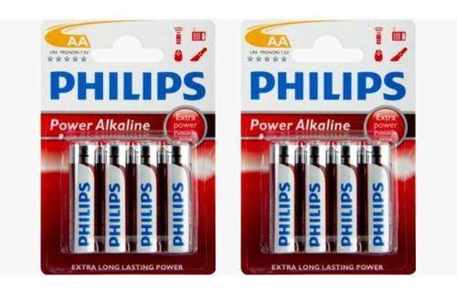 8 Pilha Aa Alcalina Philips Power Pack C/ Pilhas Original - Pilhas ...