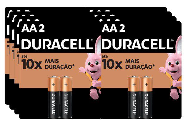 8 Pilhas Alcalinas AA Pequena Duracell Com 2 Unidades - Pilhas ...