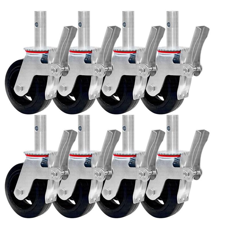 8 Rodizio Rodas Andaimes Giratorio Freio trava Suporta 350kg cada ...