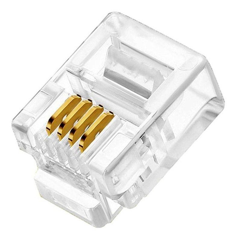 80 Peças Conector Macho Plug RJ11 Cat3 6X4 - Pier - Pier Telecom ...