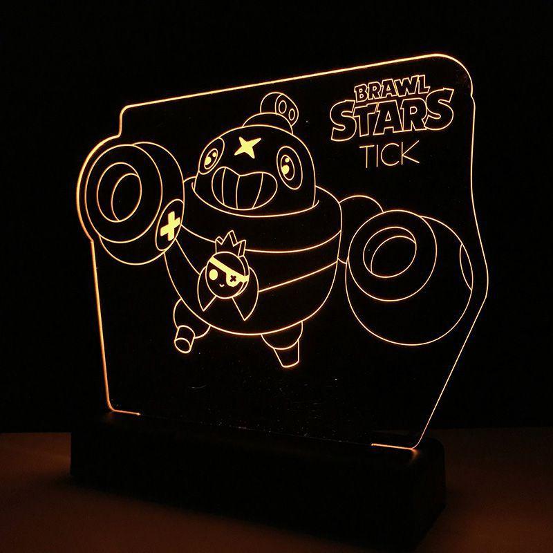 Abajur Luminária Brawl Stars TICK LED - Tecnotronics - Luminária ...