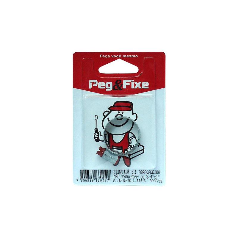 Abracadeira Rosca Sem Fim 3/4 X 1'' Peg'' Fixe Cartela Com 1 Peca Aasf ...