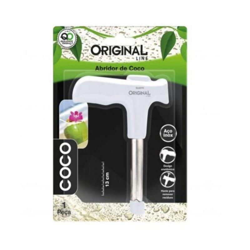 Abridor Fura Côco em Aço Inox 13cm SL0276 Original - Abridor de Coco ...