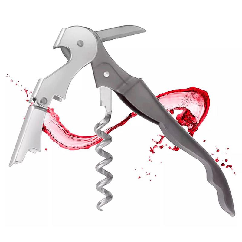 Abridor Saca Rolhas De Garrafa Vinho Canivete Inox 3 Em 1 Profissional ...