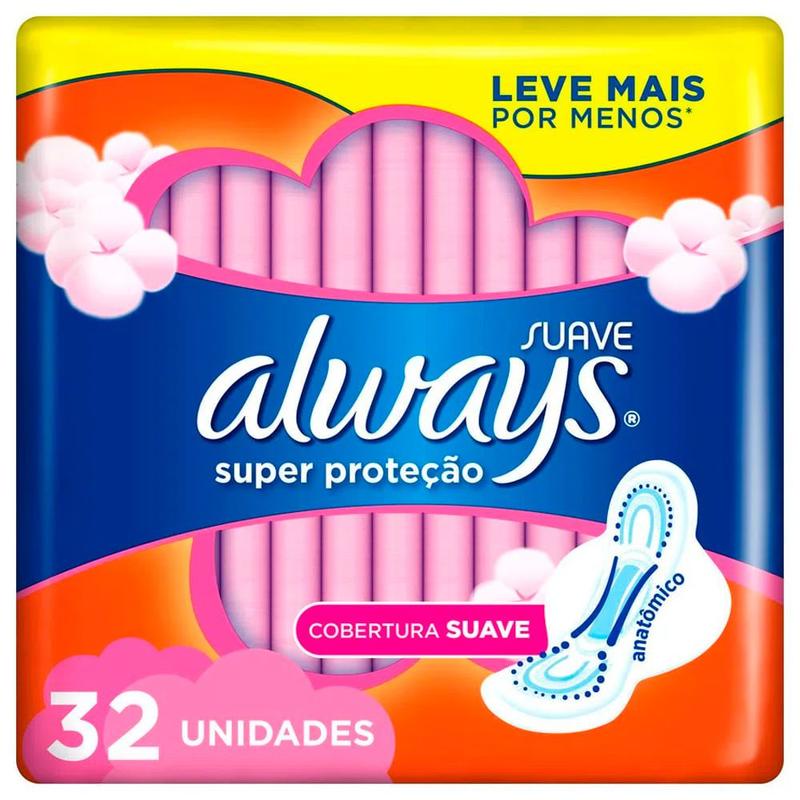 Absorvente Always Super Proteção Cobertura Suave - 32 Unidades ...
