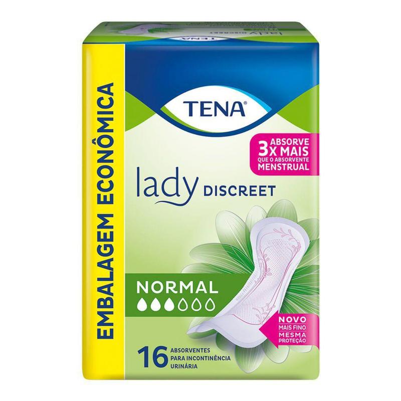 Absorvente Geriátrico Tena Lady Discreet Normal 16 Unidades Embalagem ...
