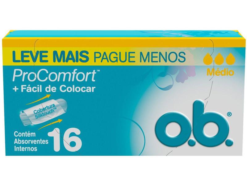 Absorvente Interno OB Médio Proconfort 16 Unidades - O.B - Absorvente ...
