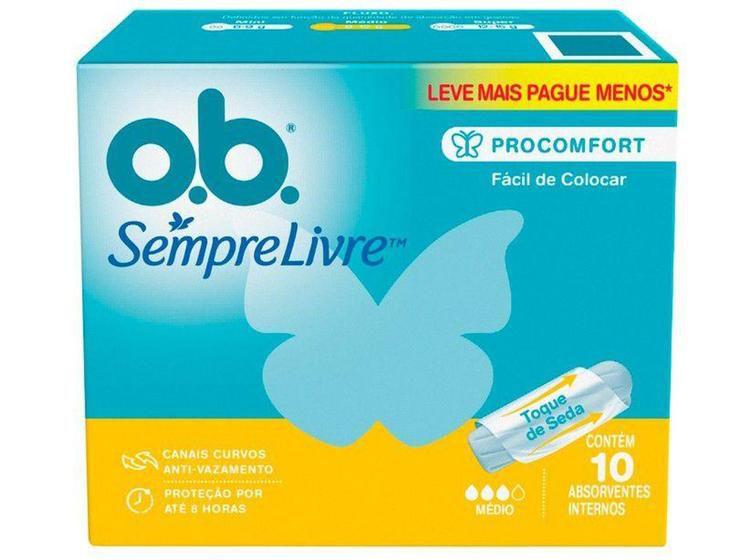 Absorvente Interno OB Sempre livre Médio Lv10 Pg08 - Absorvente Interno ...