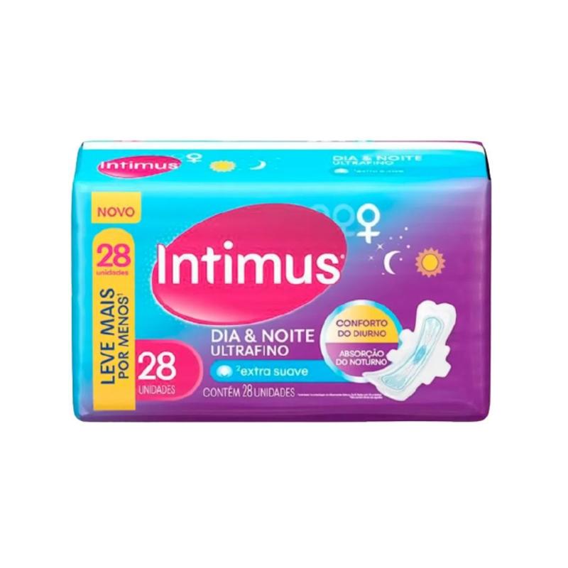 Absorvente Intimus Dia e noite Com 28 Unidades Com Abas - Produtos de ...