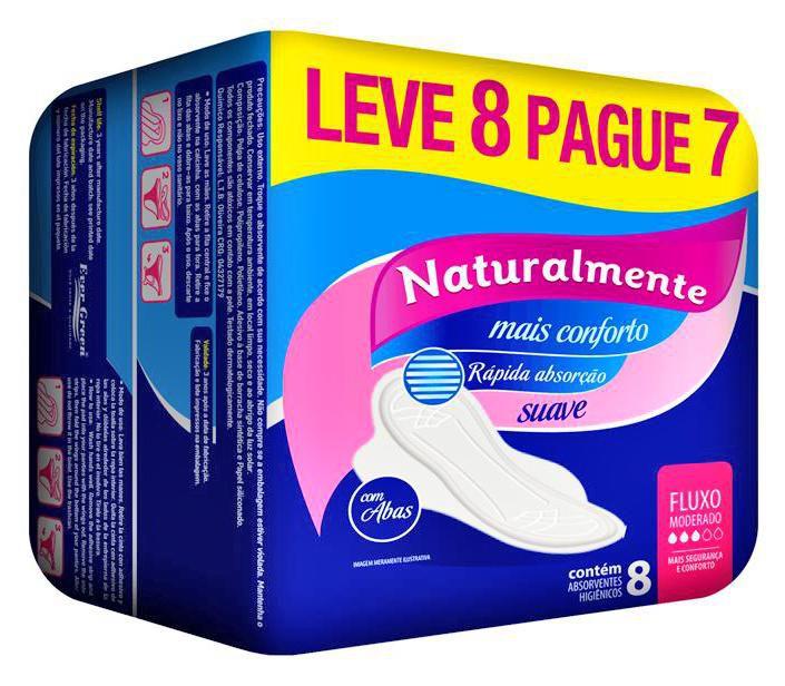 Absorvente Naturalmente Suave Gel Com Abas - Leve 8 Pague 7 - Ever ...
