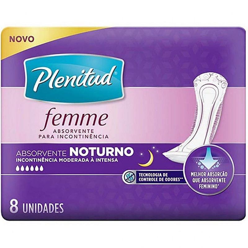 Absorvente Noturno Plenitud Femme - 8 Unidades - Absorvente - Magazine ...
