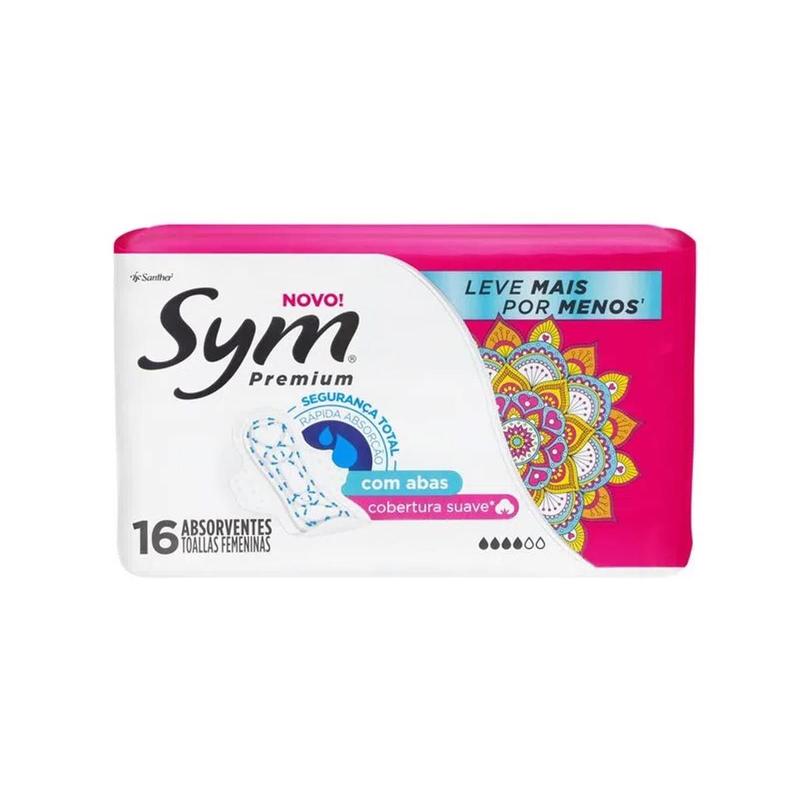 Absorvente Sym Premium Suave Com Abas 16 Unidades - Santher ...