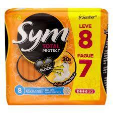 Absorvente Sym Seca ou Suave com Abas - Com 8un - Shanter - Absorvente ...