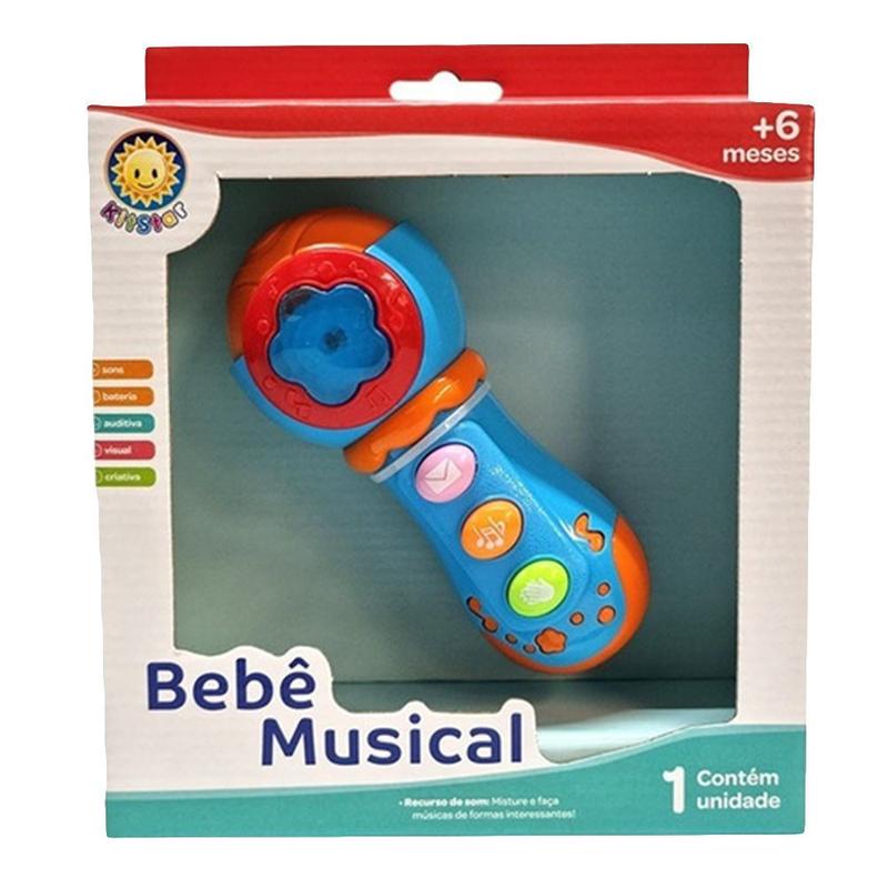 Acessório Infantil Microfone Bebê Musical Com Luz Kitstar - Koala Baby ...