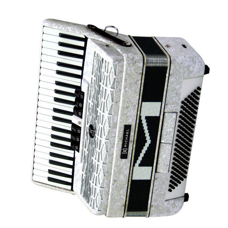 Acordeon Michael ACM12007 PWH Branco Perolado 120 Baixos - Sanfona ...