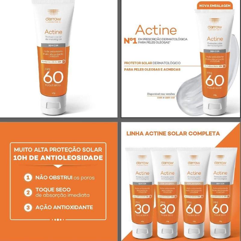 Actine Protetor Solar Fps 60 Darrow - 40G - Protetor Solar - Magazine Luiza