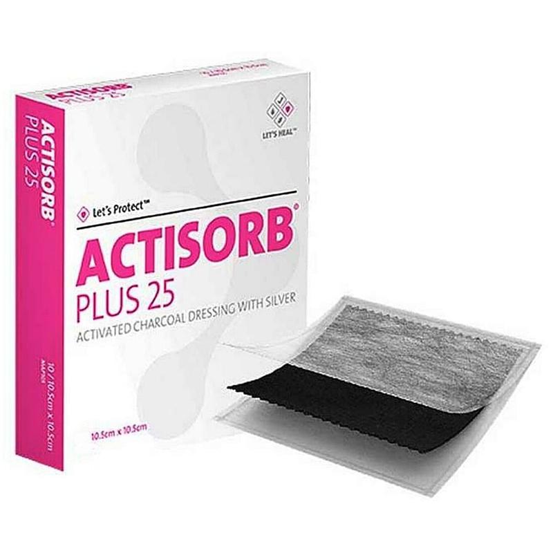 Actisorb Plus 25 10,5 Cm X 10,5 Cm - Cobertura De Carvão Ativado Com ...