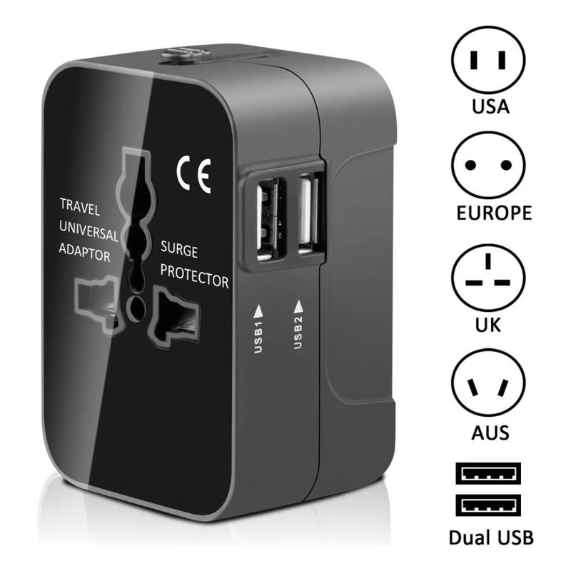Adaptador de Tomada Universal, Ideal para Viagens Internacionais com 2 Portas USB - Amana Store ...