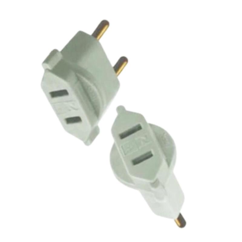 Adaptador Elétrico Plug Chato Branco 10A / 250V Bivolt - Usc - Plugs e ...