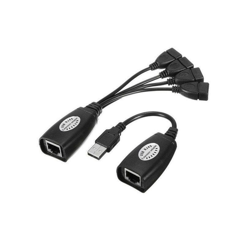 Adaptador Extensor USB via Cabo de Rede RJ45 com 4 Saidas USB 2.0 HUB ...