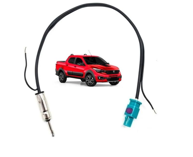 Adaptador Fiat Strada 2020 2021: FAKRA Macho X Plug DIN Rádio ...