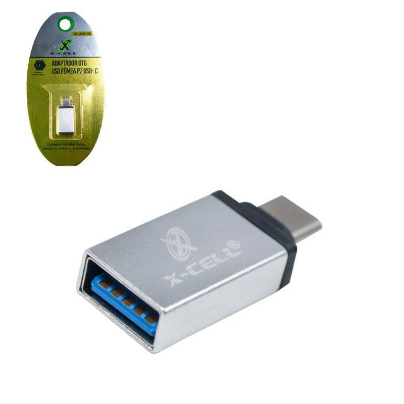 Adaptador otg usb 3.0 femea para tipo c x-cell 3cm - BAZZI - Adaptador USB - Magazine Luiza