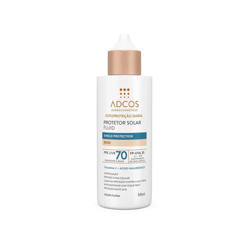 Adcos Filtro Solar Fluid Shield Protection Fps 70 Beige 50Ml - Protetor ...
