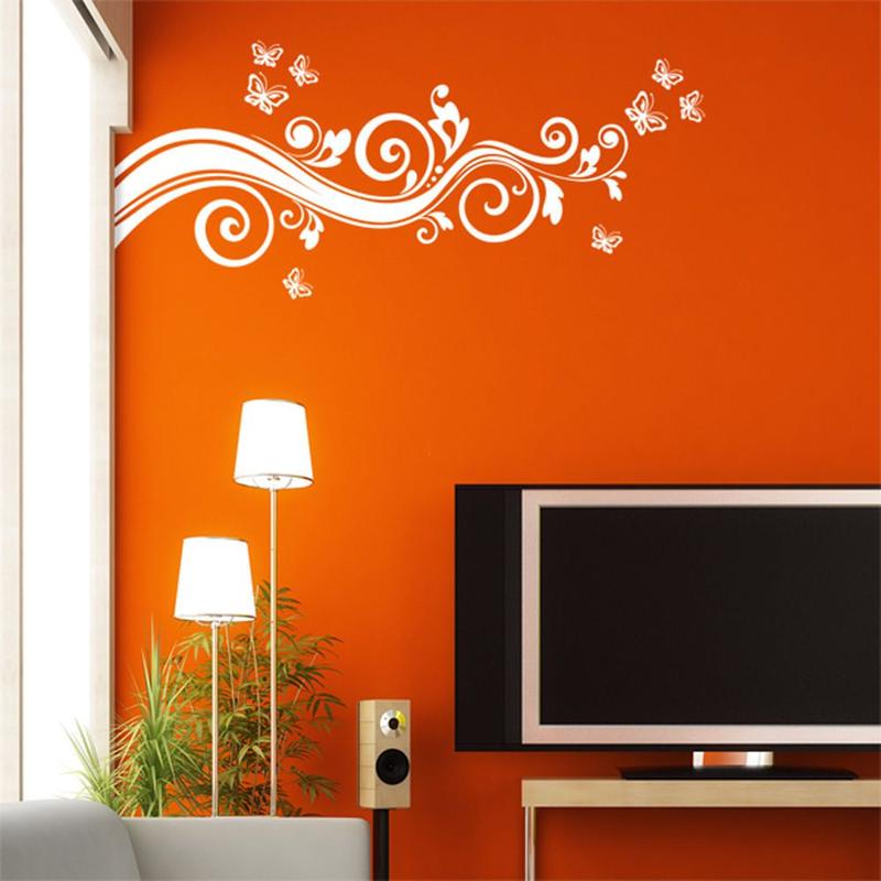 Adesivo de Parede - Arabesco Floral e Borboletas - 001flp - Allodi ...