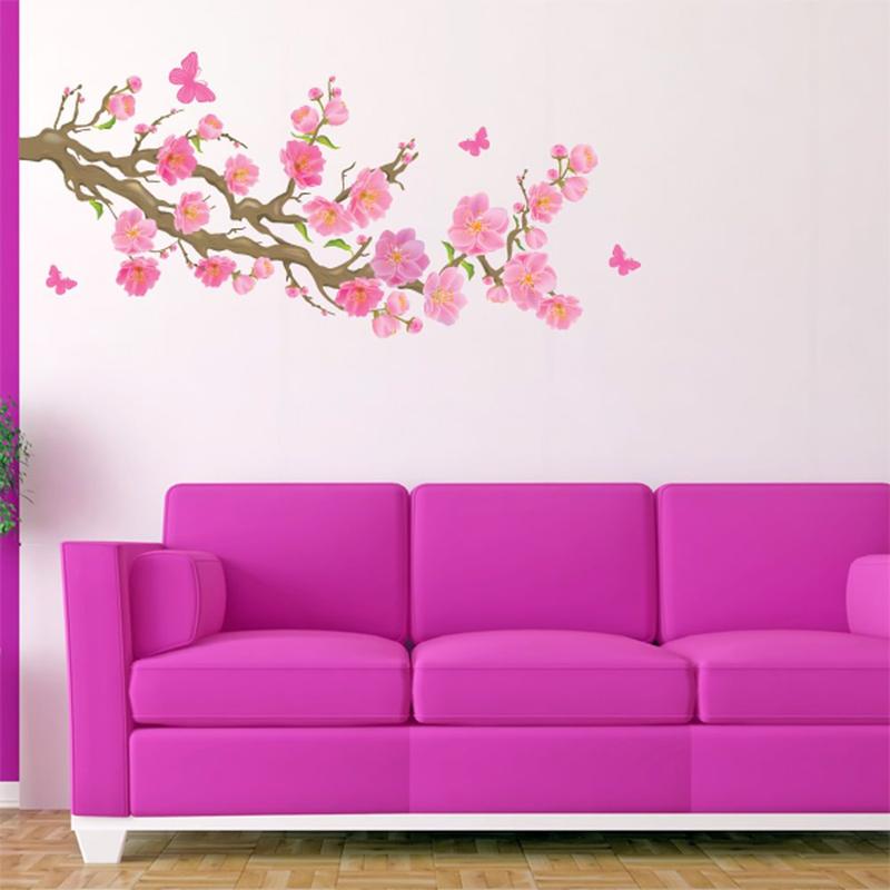 Adesivo de Parede - Galho, Flores e Borboletas - 204ntp - Allodi ...