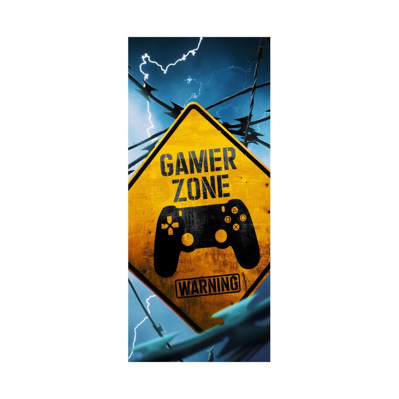 Adesivo Decorativo Porta Gamer Zone Warning Azul - ColorMyHome ...