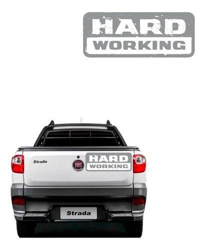 Adesivo fiat strada hard working traseiro modelo original - OLIGRAPHICS ...