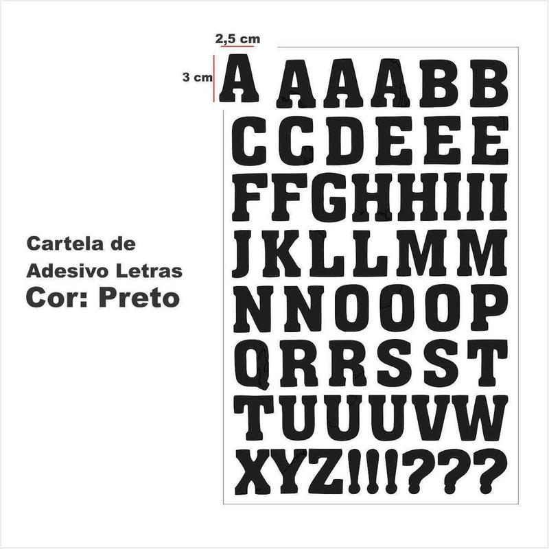 Adesivo Letras Alfabeto Completo Escrever Palavras Pratico - Dkola ...