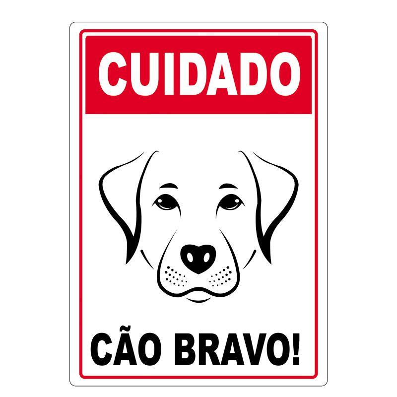 Adesivo Placa Cuidado Cão Bravo Vertical 27X17Cm - Teu Adesivo - Placa ...