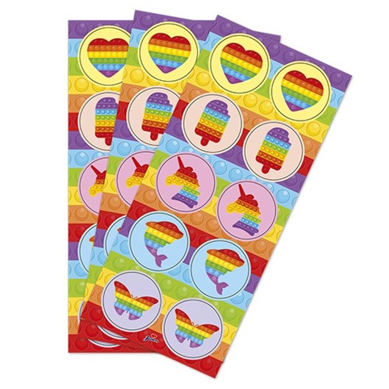 Adesivo Redondo Pop It- Cartela com 30 unidades - Junco - Adesivo para ...