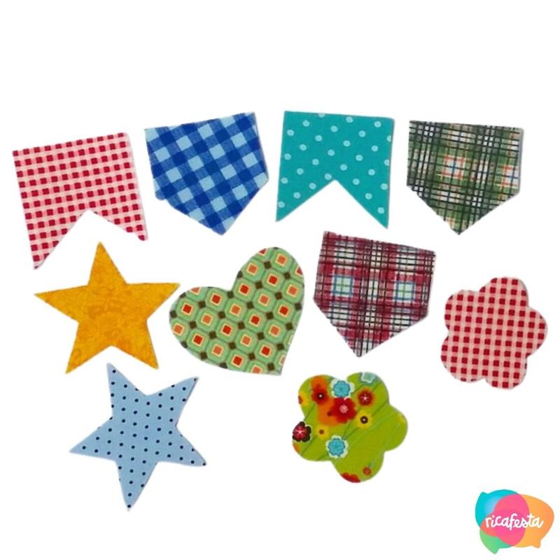 Adesivo retalho junino auto colante 10 un - RICA FESTAS - Adesivos ...